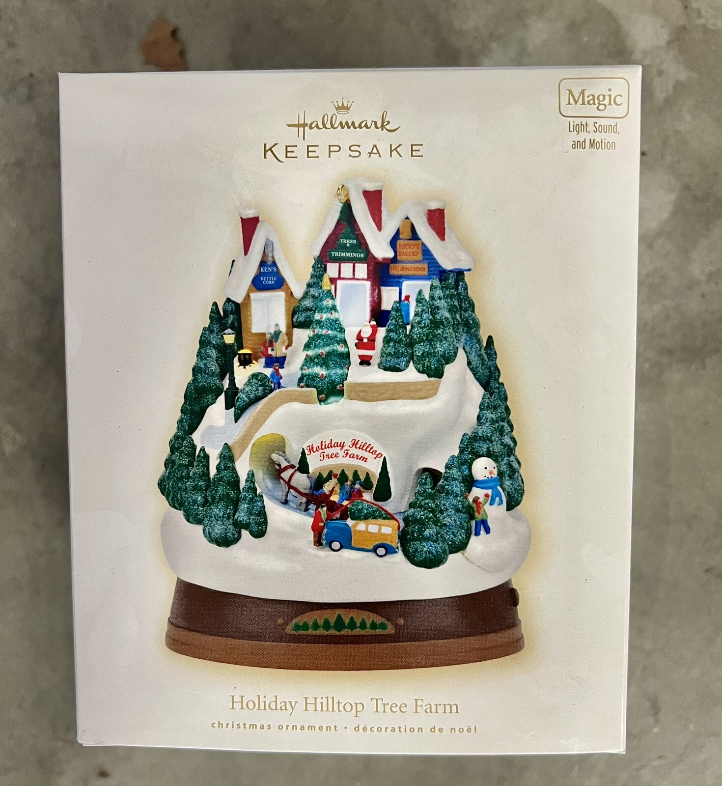 Hallmark 2009 Holiday Hilltop Christmas Tree Farm Magic Light Sound ...