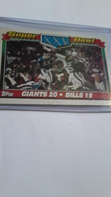 TOPPS SUPER XXV BOWL CARD FUTURING GIANT 20 AND BILLS 19 | eBay