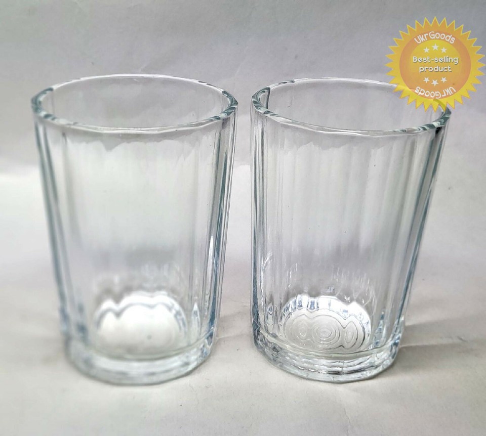 2 pcs Faceted Stopka Stakan Glass Granenny Granchak Soviet USSR Vodka ...