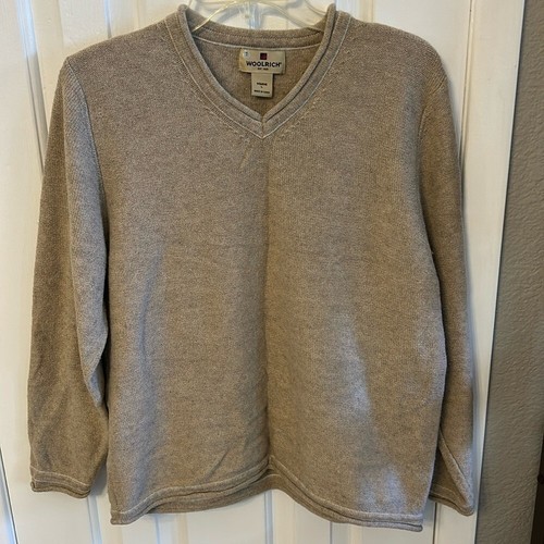 Woolrich Women’s (L) Khaki Heather Cotton/Lambs Wool V-Neck Warm Soft ...