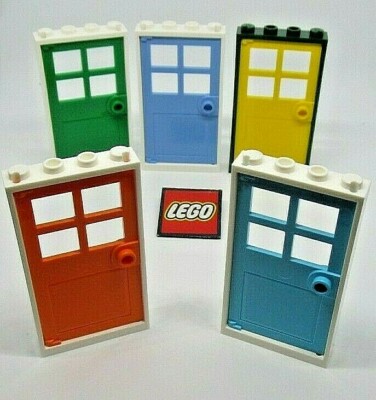 LEGO DOORS in FRAMES 1x4x6 with 4 Panes and Stud Handle - Choose ...