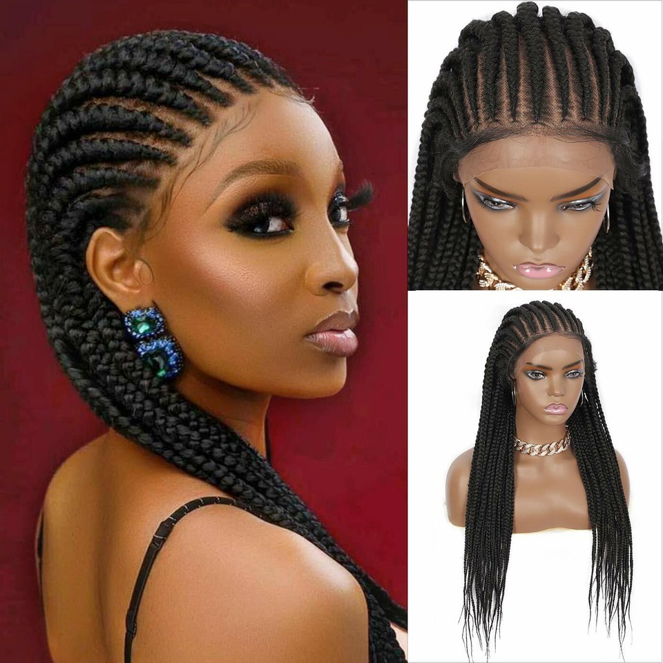 Afro Wigs Full Lace Front Braided Wigs for Black Women Glueless Long ...