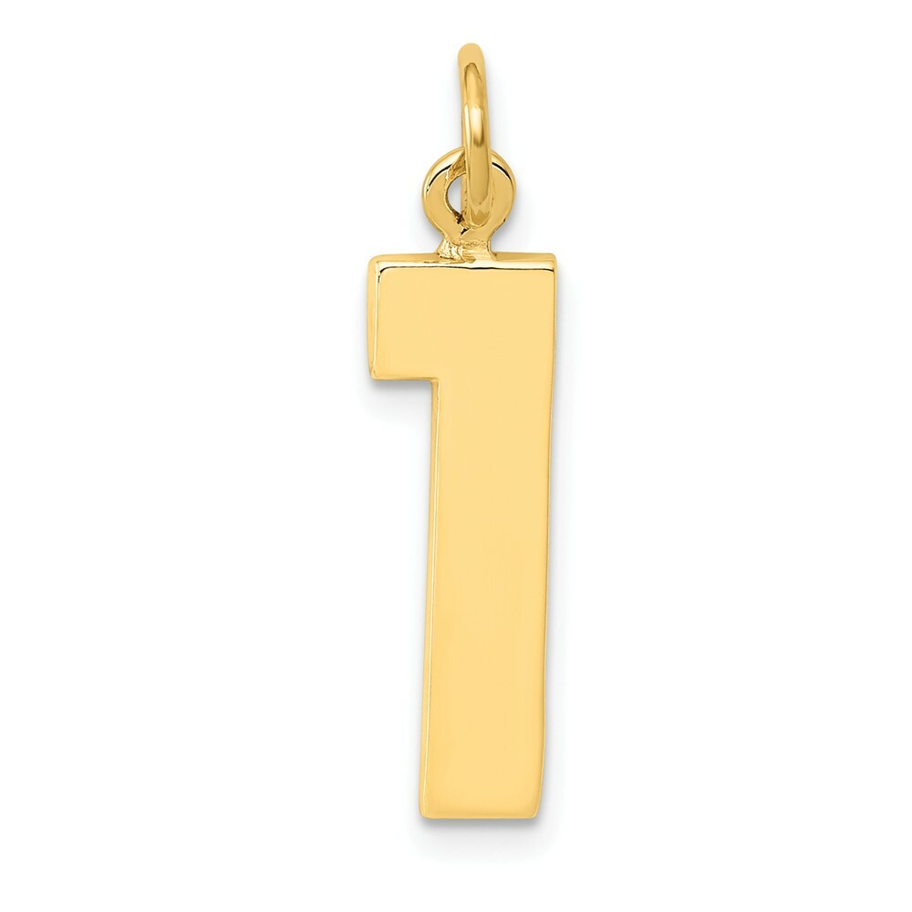 14k 14kt Yellow Gold Large Polished Number 1 Charm PENDANT 25 mm X 6 mm ...