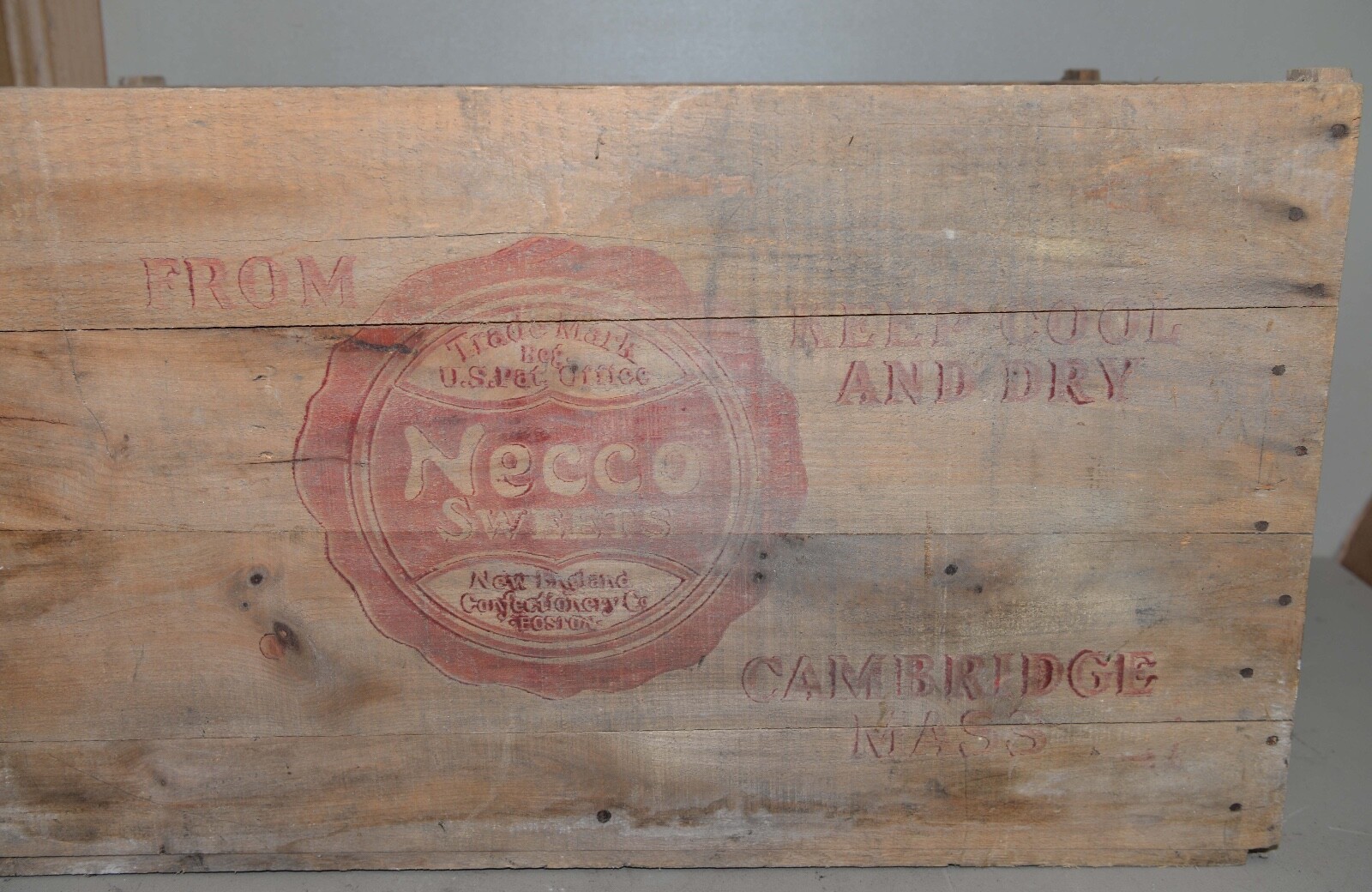 Big antique Necco Wafer wood advertising box 1900's collectible ...