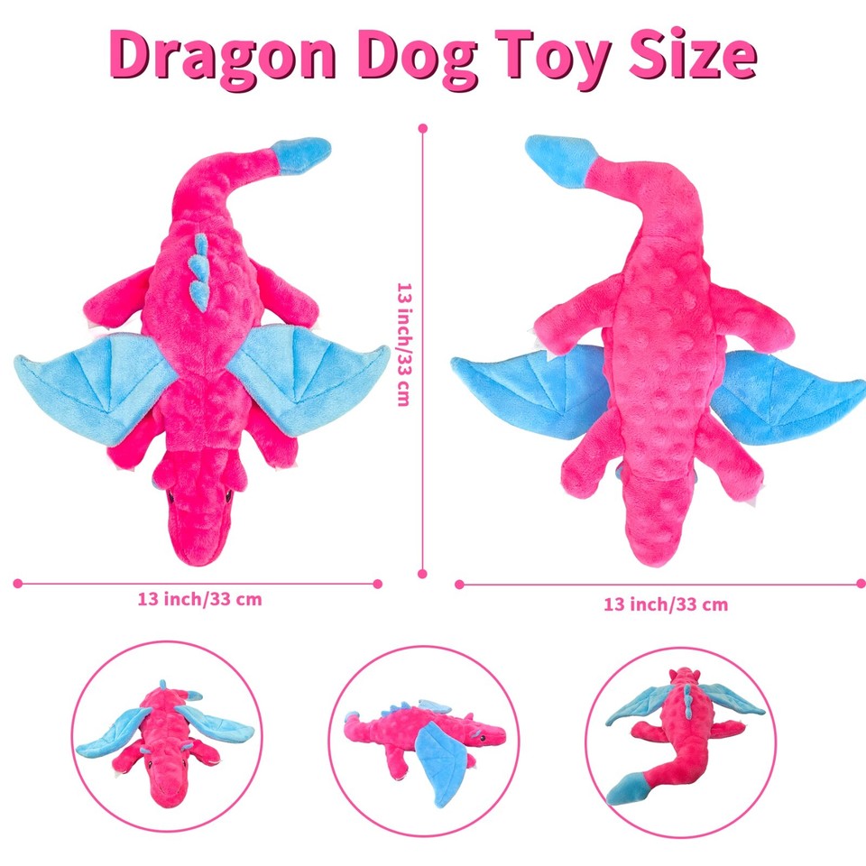 Colorful Flying Dragon Dog Toy Chew Toy with Sensory Relief for Anxious ...