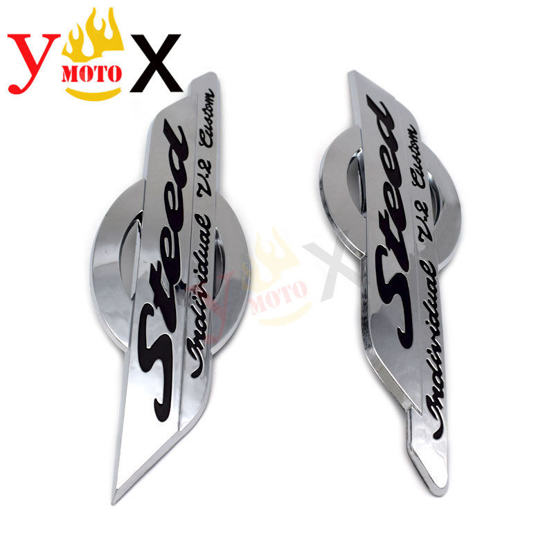 3D Chrome Side Gas Fuel Emblem Badge Stickers Decal Logo for Honda VLX ...