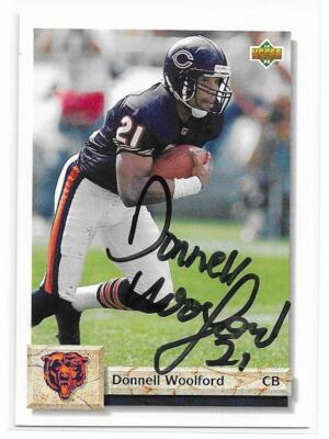 DONNELL WOOLFORD Autographed Signed 1992 Upper Deck card #507 Chicago ...