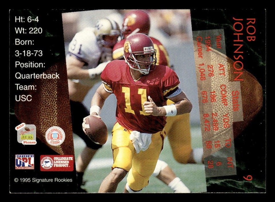 Rob Johnson 1995 Signature Rookies Card #9 USC Trojans | eBay