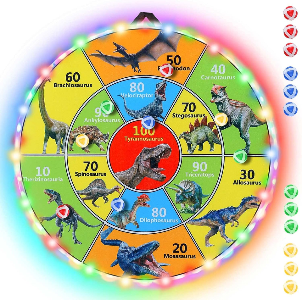 30 Inch LED Dart Board Kids Game,12Pcs Sticky Balls,Indoor/Outdoor ...