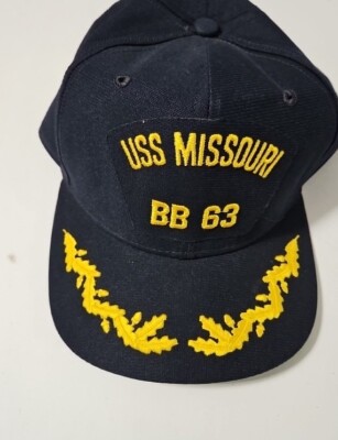 Vintage New Era USS Missouri BB 63 Scrambled Eggs Snapback Hat Trucker ...