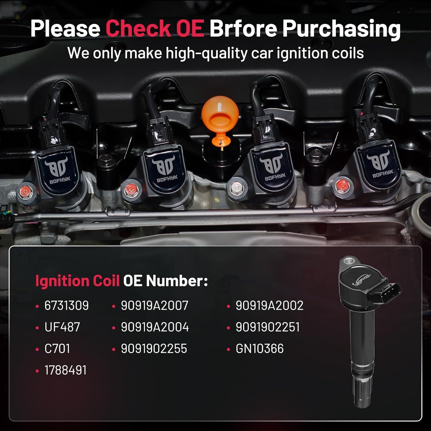 Set of 6 Ignition Coils for Camry RAV4 Avalon Lexus RX350 ES350 3.5L ...