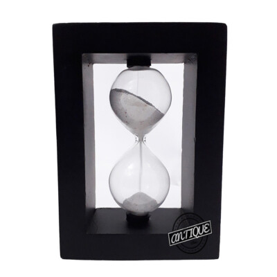 Vintage Sand Hourglass Timer Square Wood Tabletop Decor Gift For Office ...