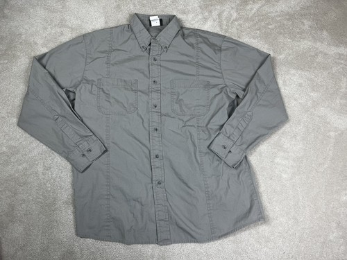 Dickies Shirt Mens Large Gray Button Up Pocket Cotton Collared Work ...