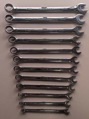 Craftsman USA Professional Metric Long Handle Combination Wrench Set 12 ...