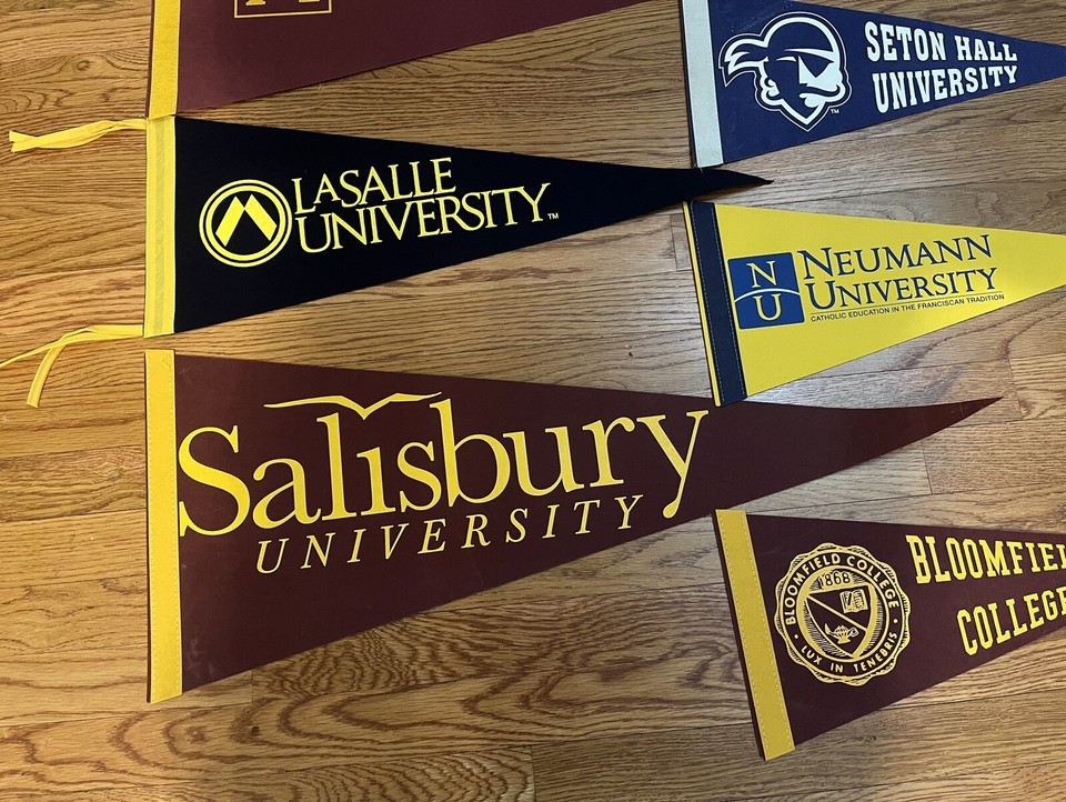 NCAA University Lot Of 6 VTG Pennants…Seton Hall, LaSalle, Salisbury ...