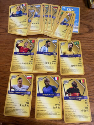2021 Top Trumps World Football Stars Quiz Game Card Soccer 40 Card Set ...