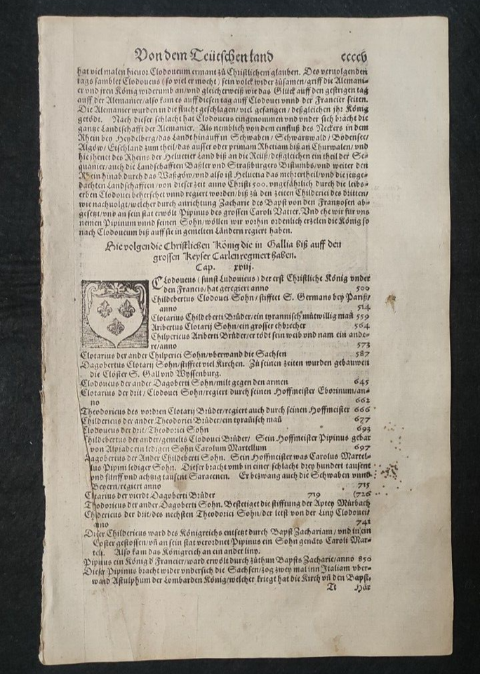 WOODCUT CAROLI MAGNI CARLO MAGNO SEBASTIAN MUNSTER COSMOGRAPHIA 1574 | eBay