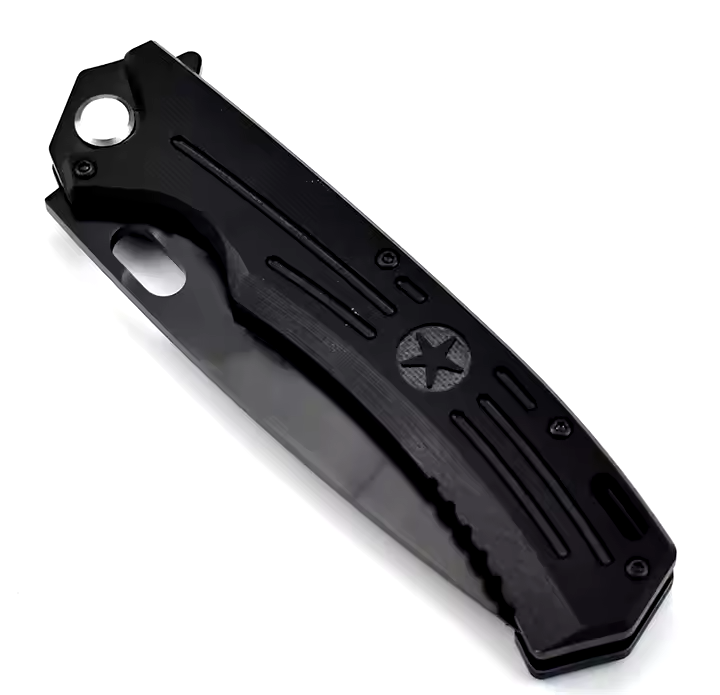 NOKS “Major” Tactical EDC Knife W/Black G10 Handle - D2 Blade, Black ...