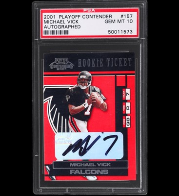 2001 Playoff Contenders Michael Mike Vick Auto Rookie RC PSA 10 | eBay
