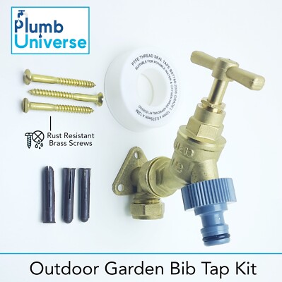 Outside Garden Bib Tap Kit With Wall plate Backplate Elbow, Tap ...