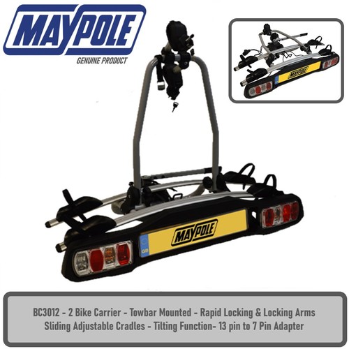 Maypole 2 Bike Cycle Carrier BC3012 Towbar Mounted 30kg Platform ...