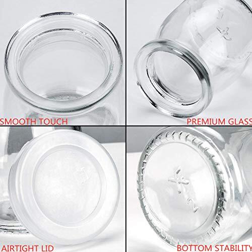 Glass Yogurt Container With Lids, 7 oz Clear Glass Jars With Glass Jars ...