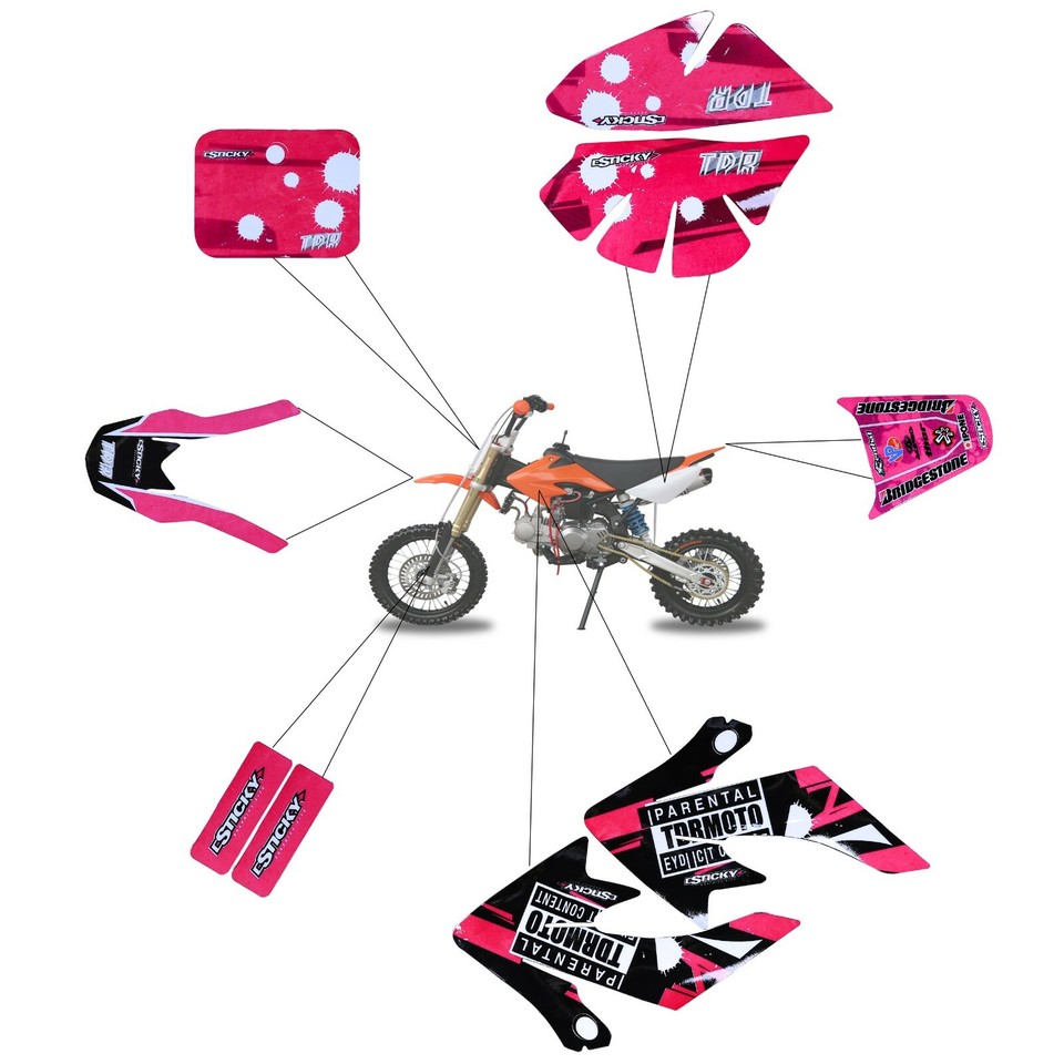 Pit Bike Decals Stickers Graphics Kit for CRF50 Fairing XR50 110 125cc ...