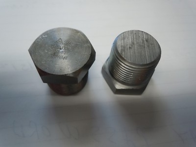NEW LOT OF 2 S/S STAINLESS STEEL MALE PIPE PLUG 3/4"NPT THREADED SA105N ...