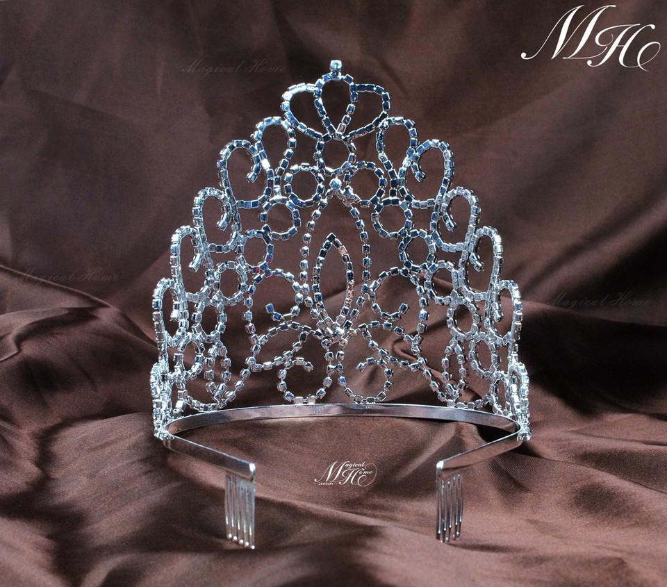 Queen Princess Tiaras Hair Combs Crystal Bridal Wedding Brides Crowns ...