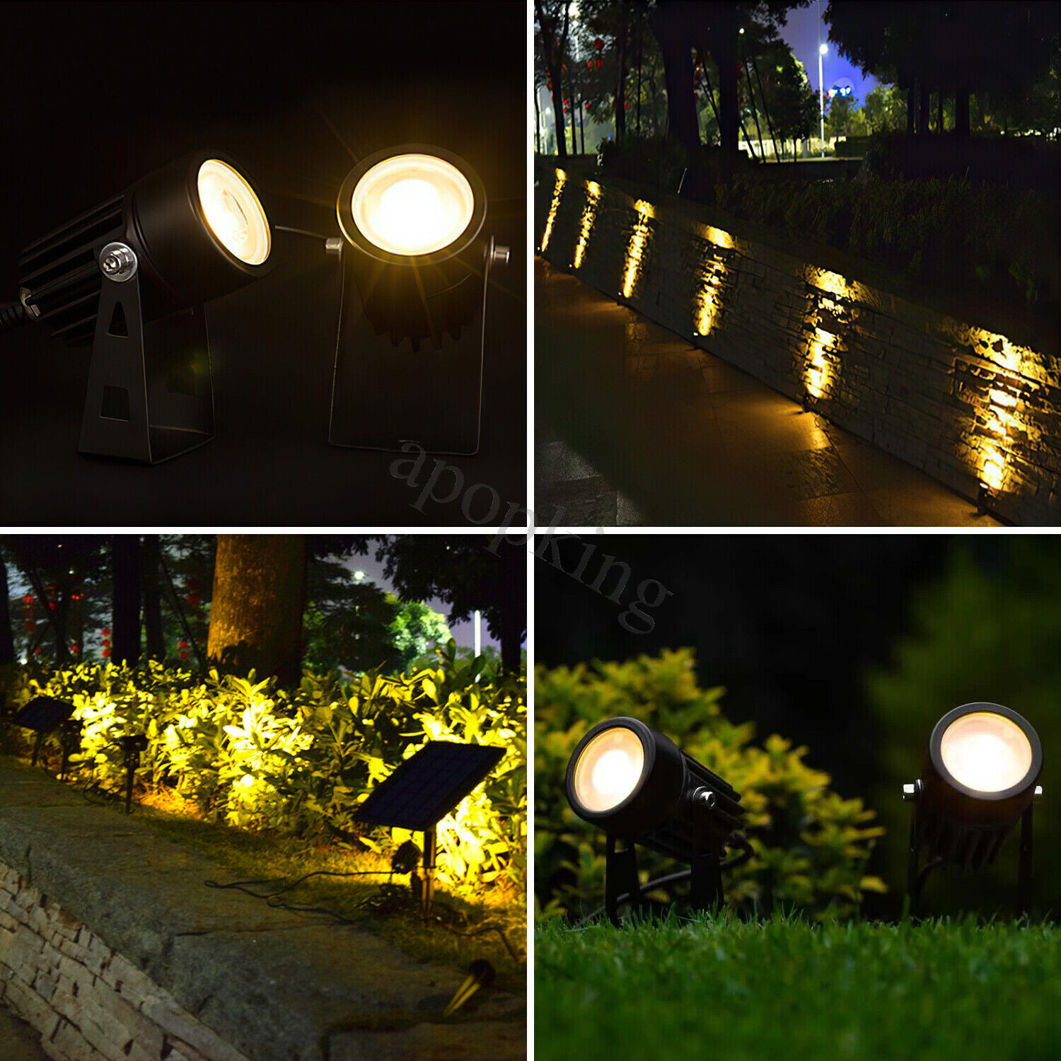 Solar Spot Lights LED Garden Outdoor Pathway Lawn Fence Lamp Spotlight ...