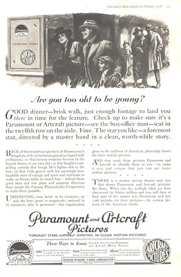 1918 Paramount Artcraft Pictures Antique Ad WW1 Era Silent Films Family ...