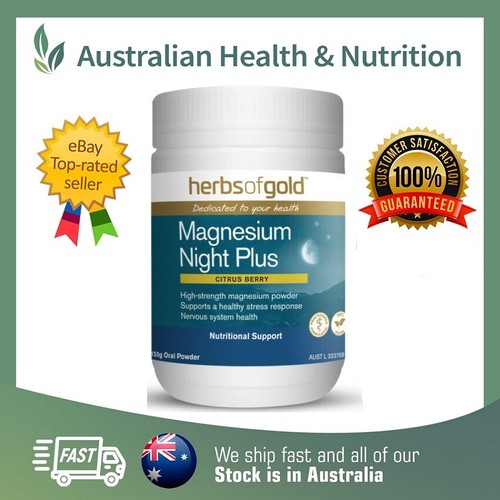 HERBS OF GOLD MAGNESIUM NIGHT PLUS POWDER 150GM + FREE SAME DAY ...