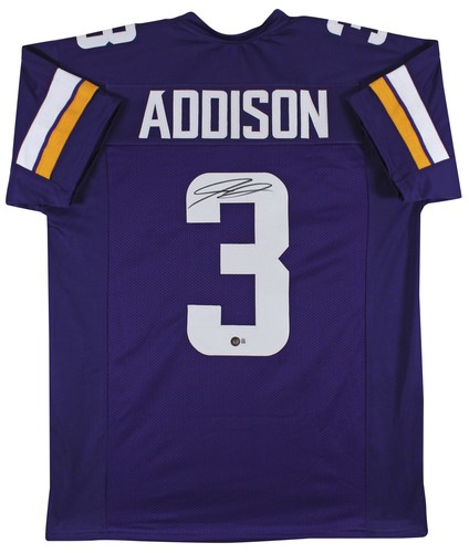 Jordan Addison Authentic Signed Purple Pro Style Jersey BAS Witnessed ...