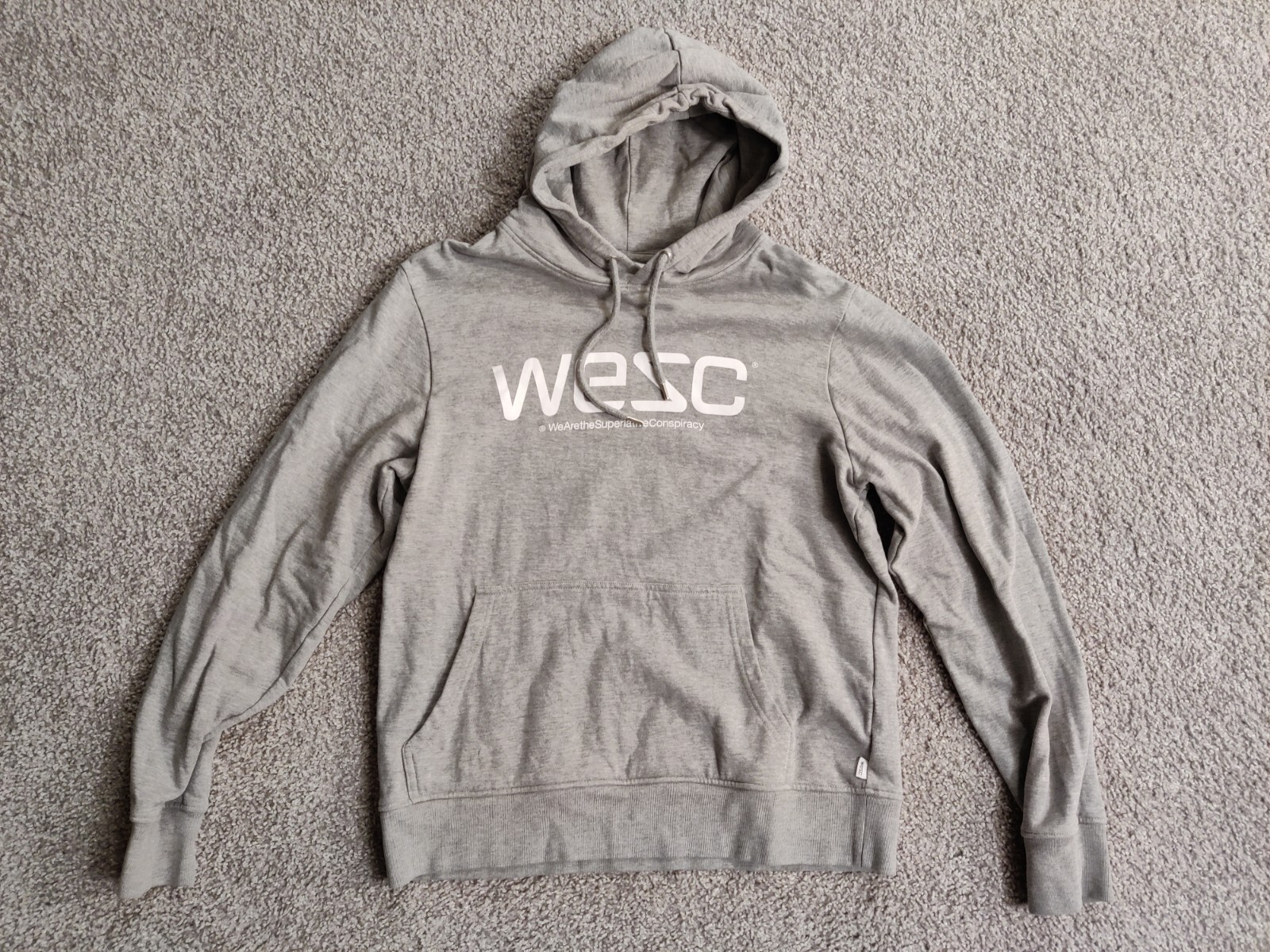 WESC Sweden grey Pullover Hoodie Sweatshirt Men's size medium Logo ...