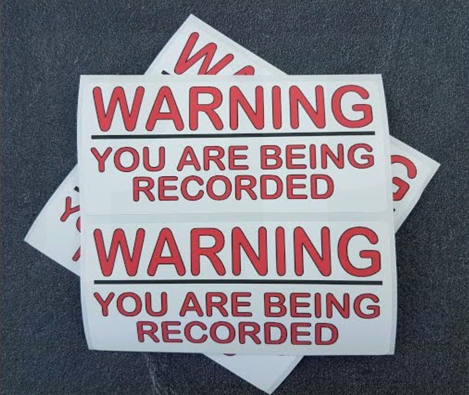 Warning You Are Being Recorded Security Camera Stickers CCTV Signs ...