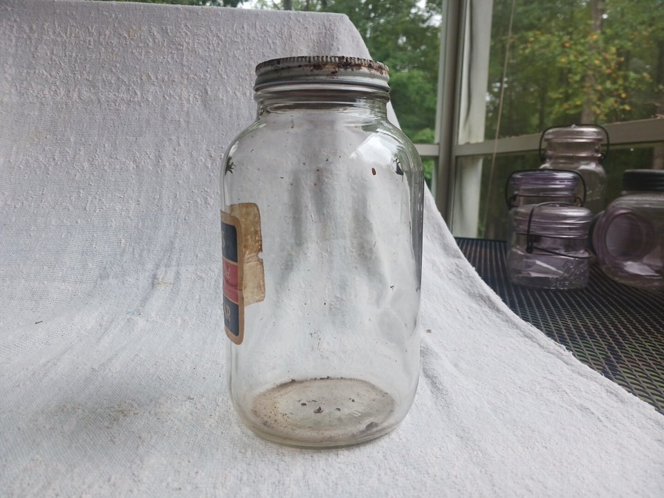Speas Vinegar Quart U-Savit Jar Paper Label Amber Distilled Kansas City ...