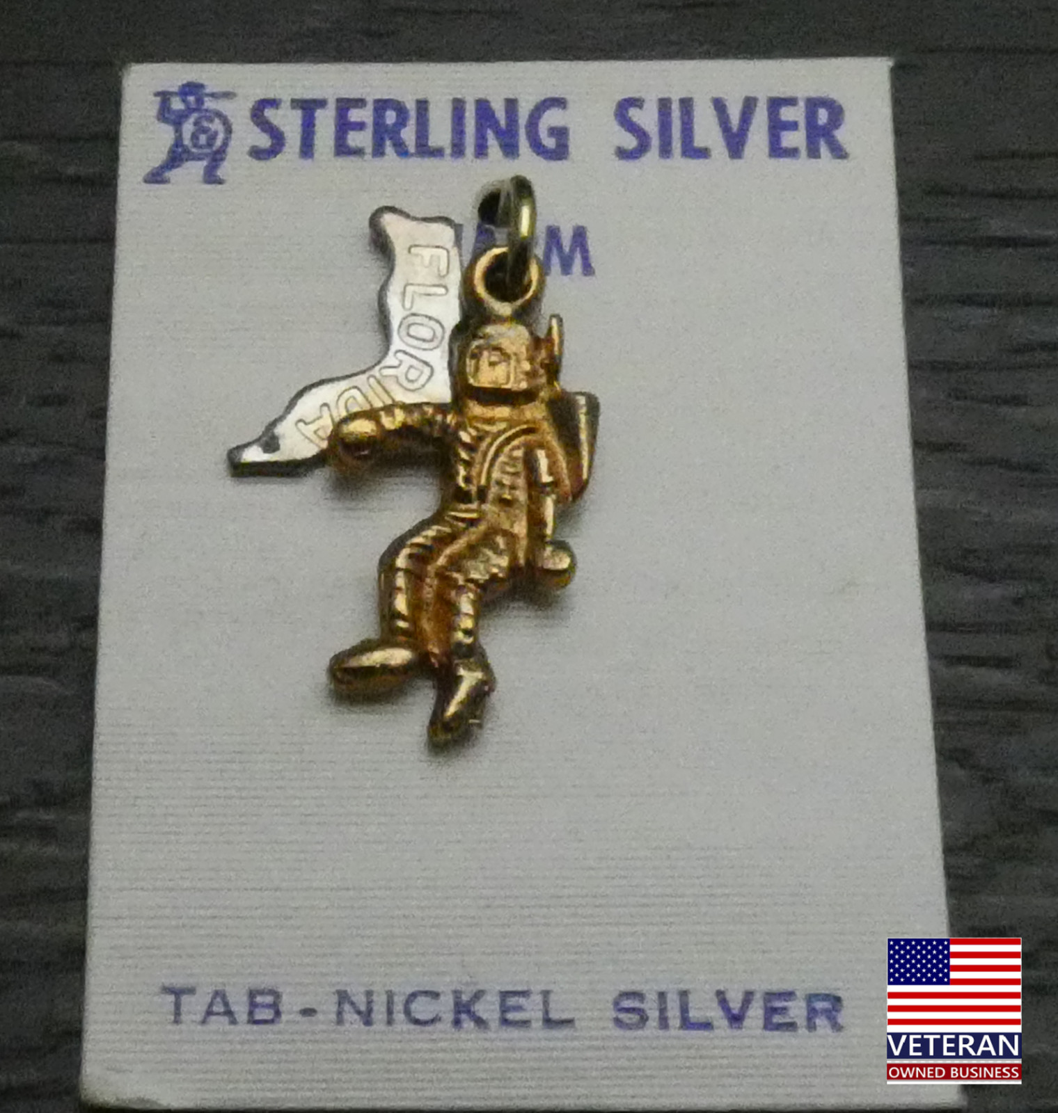 Vintage Sterling Silver Space Astronaut Florida Gold … - Gem