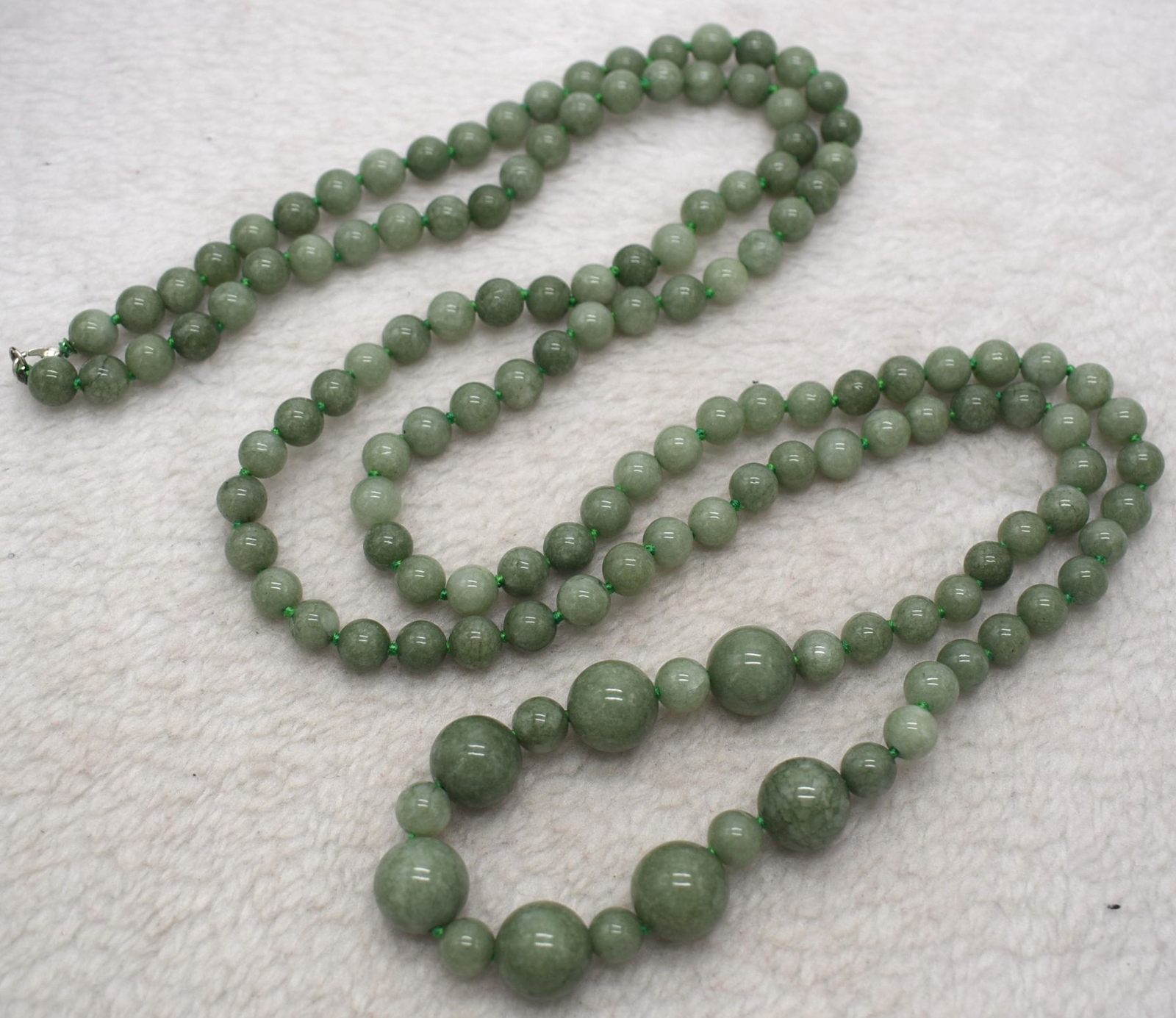Natural Beautiful New 8-14mm A Green Jade Round Gemstone Beaded ...