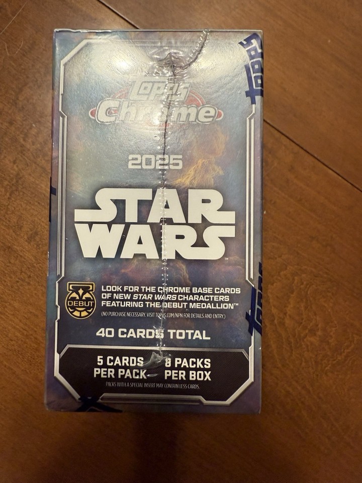 2025 TOPPS Chrome Star Wars Sealed Blaster Value Box IN HAND (40 Cards ...