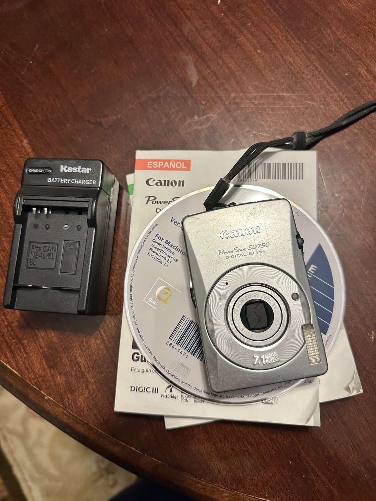Canon PowerShot ELPH SD750-7.1 MP Digital Camera-SD Card & Charger ...