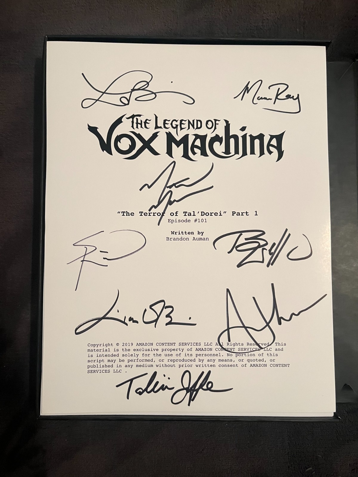 Critical Role Signed The Legend of Vox Machina Script | eBay