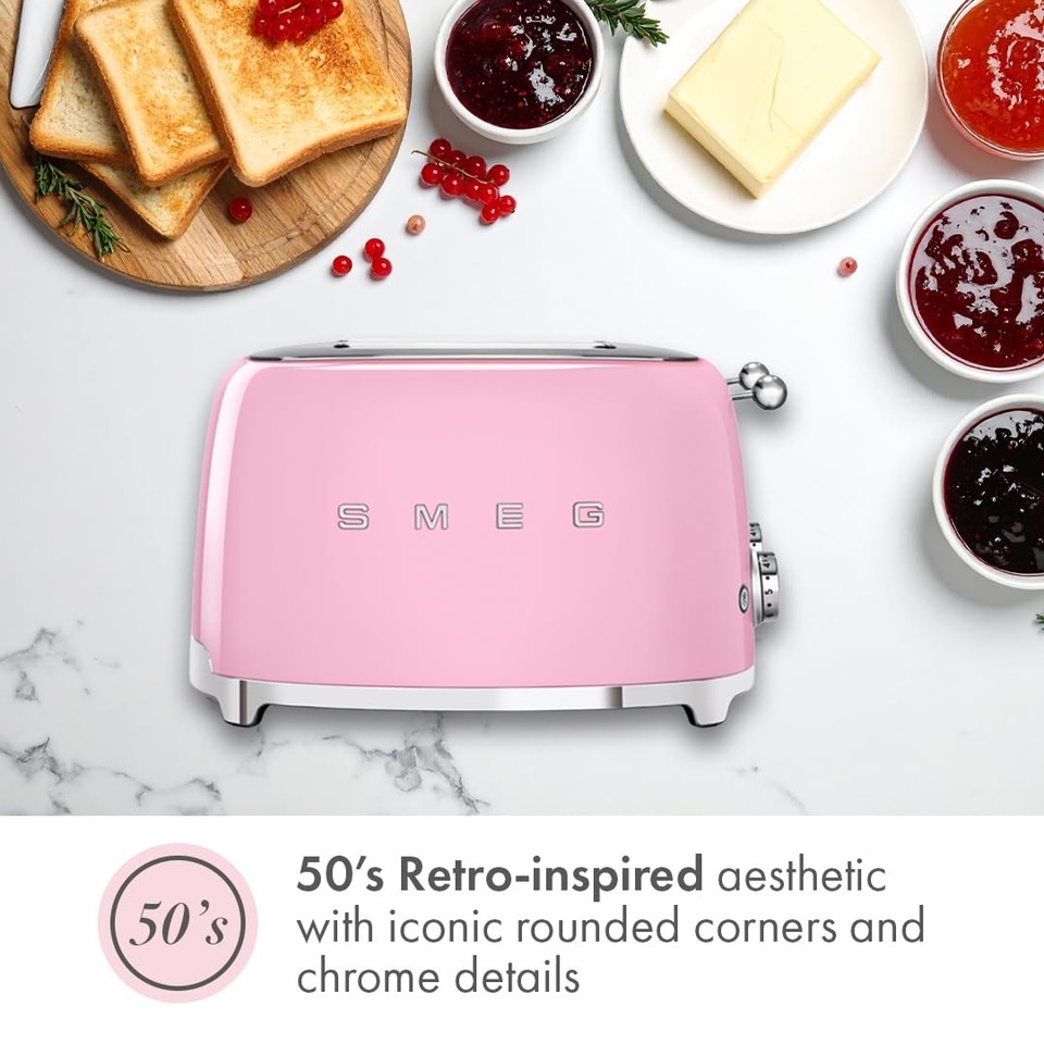 50's Style Retro Aesthetic 4 Slice Toaster 6 Presets Extra Wide Slots ...