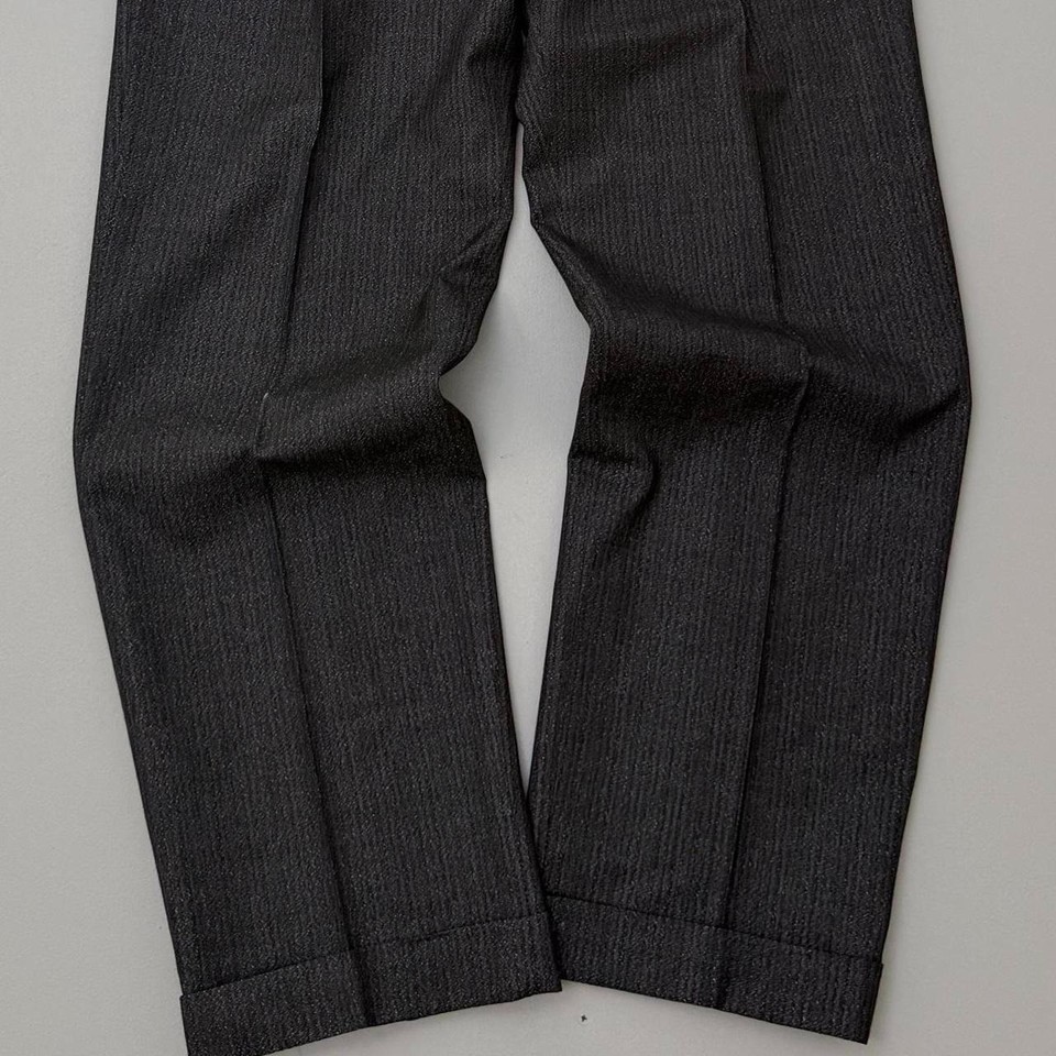 Vintage 50s Drop Loop Trousers Wide Leg Black Fleck Talon Fishtail Size 35x35 | eBay