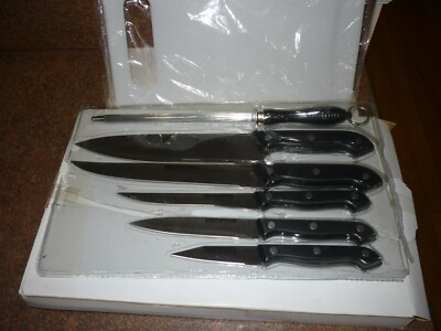 Koch Messer Chef Kitchen 5 knife set knives plus sharpener with Cutting ...