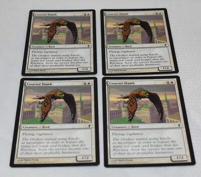Magic card: 4x Courier Hawk White Common Creature Magic The Gathering ...