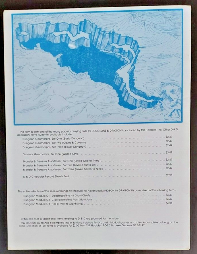 TSR AD&D Modules G1,G2,G3 - First Print - Dungeons and Dragons #9016 ...