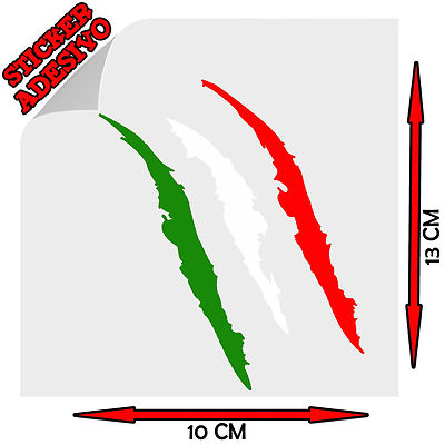 Sticker Adesivo Decal Graffio Graffi Artigli Artiglio Claw Tricolore ...
