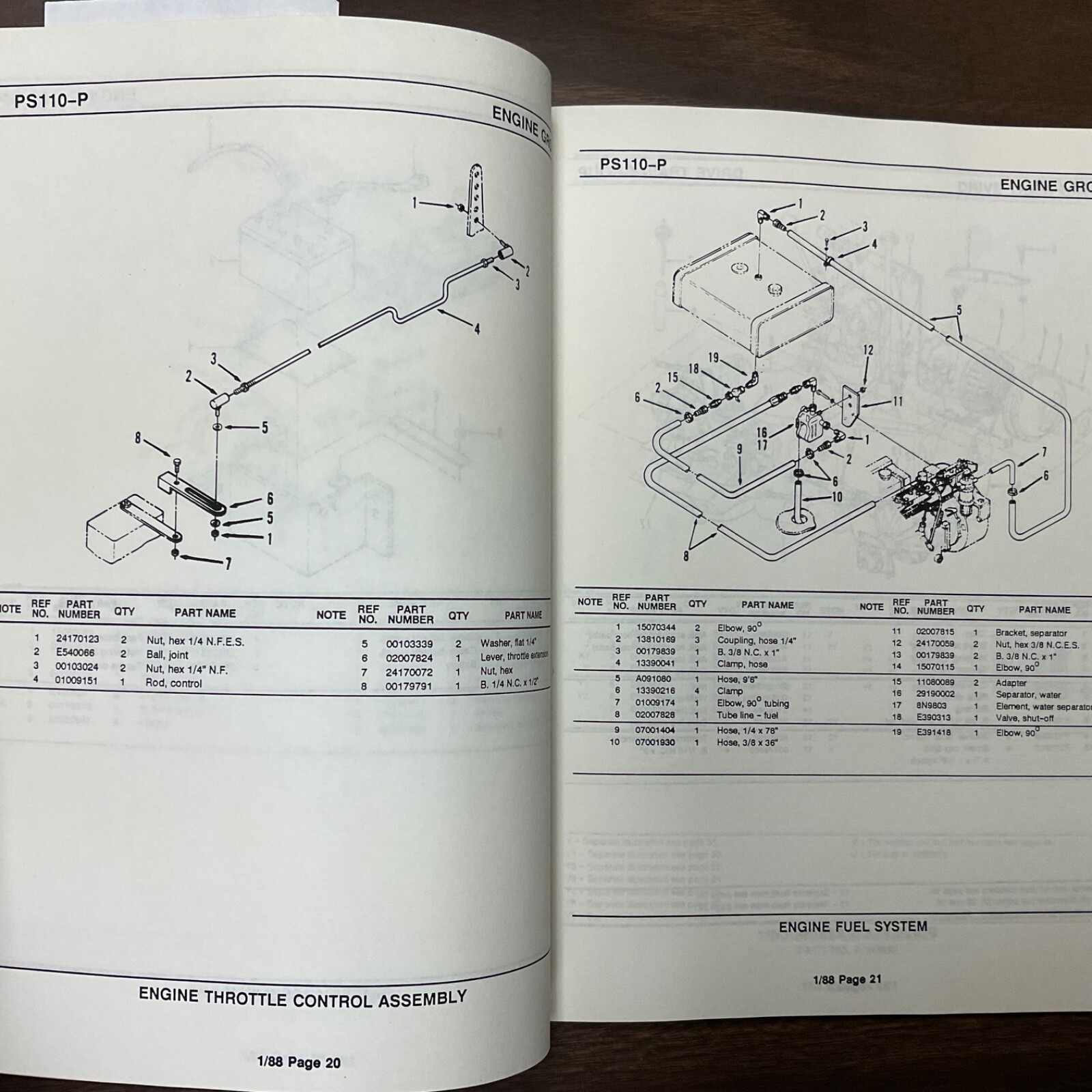 CAT Caterpillar PS-110 PARTS MANUAL BOOK CATALOG COMPACTOR PNEUMATIC sn ...
