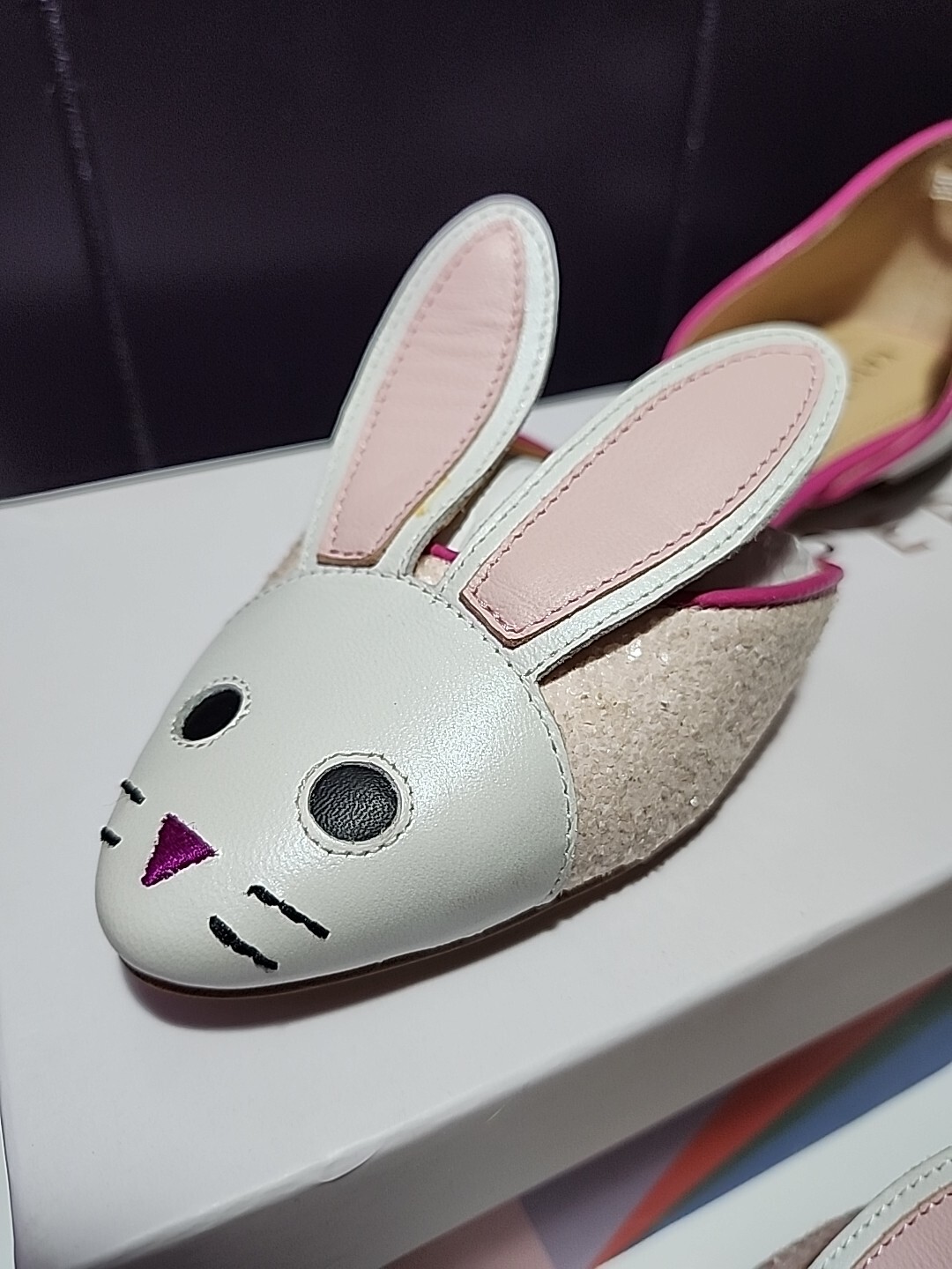 Katy Perry Pink Glitter Bunny Flats (The Jessica) Sz … - Gem