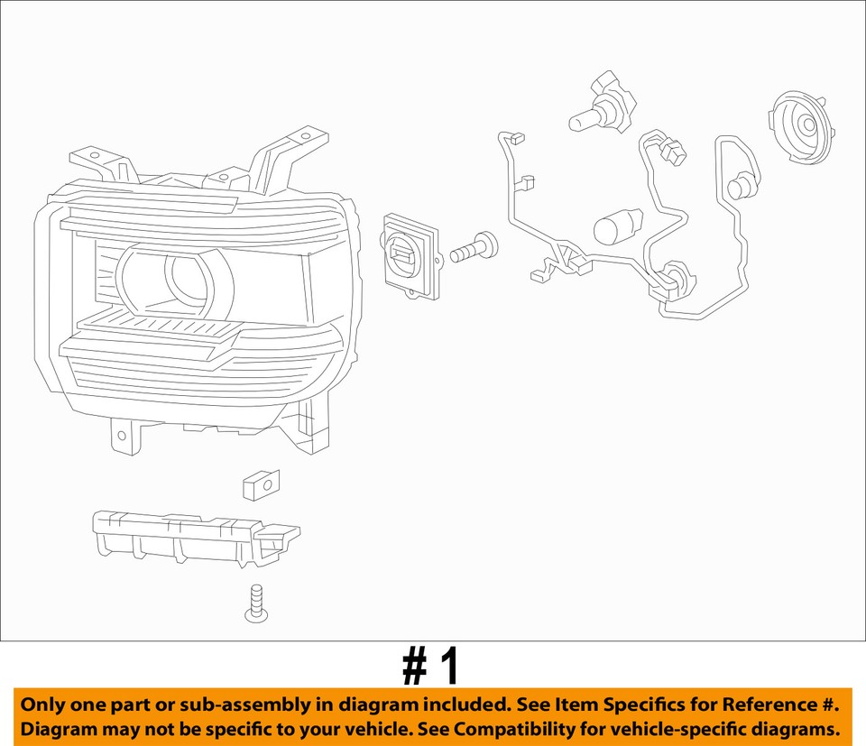 GMC GM OEM 15-17 Sierra 3500 HD-Headlight Assembly 84144047 | eBay